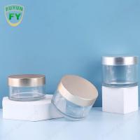 China Fuyun 80ml 100ml 120ml white clear color thicken bottom wall pet plastic cream jar with colored cap for sale