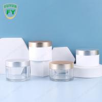 China Fuyun 80ml 100ml 120ml white clear color thicken bottom wall pet plastic cream jar with colored cap for sale