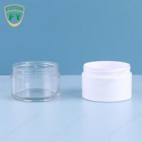 China Fuyun 80ml 100ml 120ml white clear color thicken bottom wall pet plastic cream jar with colored cap for sale
