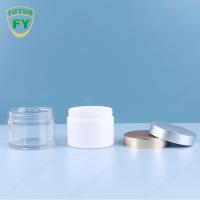 China Fuyun 80ml 100ml 120ml white clear color thicken bottom wall pet plastic cream jar with colored cap for sale