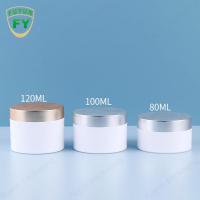 China Fuyun 80ml 100ml 120ml white clear color thicken bottom wall pet plastic cream jar with colored cap for sale