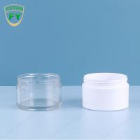 China Fuyun 80ml 100ml 120ml white clear color thicken bottom wall pet plastic cream jar with colored cap for sale