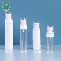 China Fuyun 40ml 50ml 60ml 80ml white clear lotion and spray pump bottle with flat cap for sale
