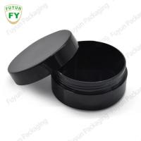 China Fuyun 100ml/100g/3.4oz cosmetic packaging clear black pet plastic cream jar with plastic lid for sale