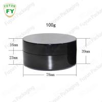 China Fuyun 100ml/100g/3.4oz cosmetic packaging clear black pet plastic cream jar with plastic lid for sale