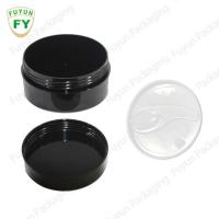China Fuyun 100ml/100g/3.4oz cosmetic packaging clear black pet plastic cream jar with plastic lid for sale