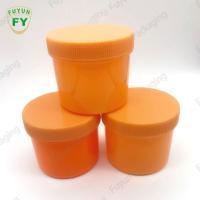 China OEM Custom Orange PP Plastic Cream Jar 220g empty Cosmetic Jar Lip Scrub Container For Sale for sale
