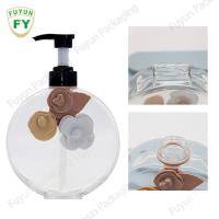 China Fuyun 300ml/500ml Plastic PETG flower decoration circle shape shampoo lotion pump bottle for sale