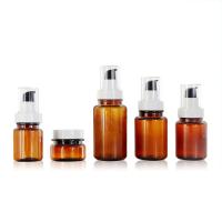 China Fuyun 40ml 80ml 120ml 180ml 30g 50g PET plastic clear amber color lotion pump bottle for sale