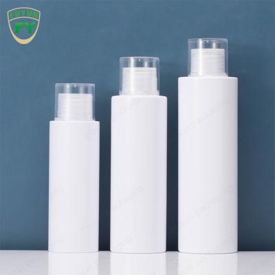 China Custom 100ml Plastic Toner Bottle Cream Frosted Black Painting Square for sale