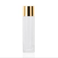 China 120ml Empty Glass Facial Skin Care Bottle With Double Wall Cap Toner Cosmetic Packaging for sale