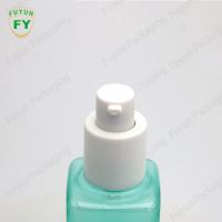 China Fuyun 60ml PET plastic square green color skincare cosmetic lotion pump bottle for sale