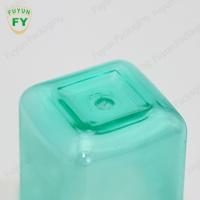 China Fuyun 60ml PET plastic square green color skincare cosmetic lotion pump bottle for sale