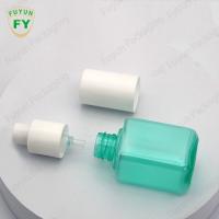 China Fuyun 60ml PET plastic square green color skincare cosmetic lotion pump bottle for sale