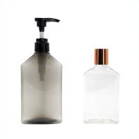 China Fuyun elegant 350 500ml slant shoulder green clear shampoo lotion pump bottle for sale