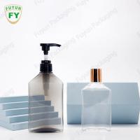 China Fuyun elegant 350 500ml slant shoulder green clear shampoo lotion pump bottle for sale