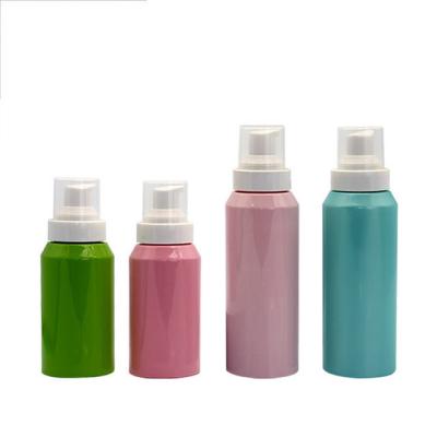 China Fuyun 100 120 150ml Green Pink Color Slant Shoulder Lotion Pump Bottle for sale