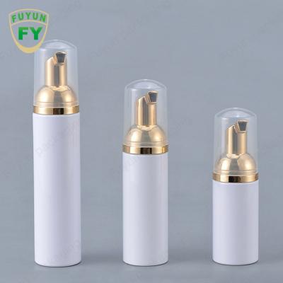 China 30ml 50ml 80ml Gold Foam Pump Bottle With Clear Cap for sale