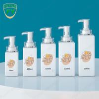 China Fuyun 300ml 400ml 500ml 600ml 800ml square pet plastic lotion pump bottle for sale