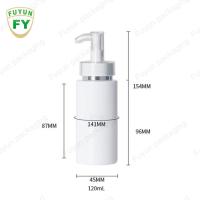 China Fuyun 120ml 200ml 250ml 500ml white clear color cylinder pet plastic lotion pump bottle for sale