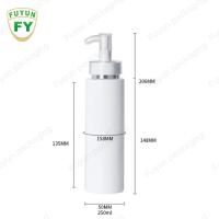 China Fuyun 120ml 200ml 250ml 500ml white clear color cylinder pet plastic lotion pump bottle for sale