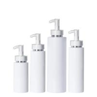 China Fuyun 120ml 200ml 250ml 500ml white clear color cylinder pet plastic lotion pump bottle for sale