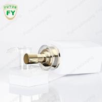 China Fuyun 300ml 400ml 500ml 600ml 800ml white color clear square lotion shampoo bottle with gold pump for sale