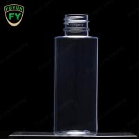 China Fuyun instock 50ml flat shoulder clear plastic toner lotion pump bottle for sale