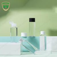 China Fuyun instock 50ml flat shoulder clear plastic toner lotion pump bottle for sale