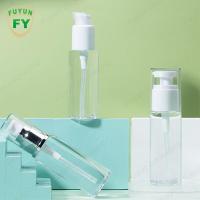 China Fuyun instock 50ml flat shoulder clear plastic toner lotion pump bottle for sale