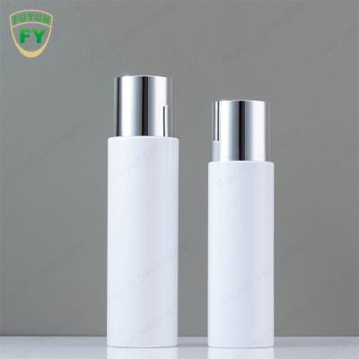 China 3oz 100ml Face Toner White Plastic Pump Bottles Hotel Cosmetics Packaging for sale