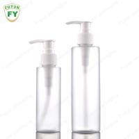 China Hot Stamping Round Clear Plastic Pump Bottles 100ml For Essential Oil for sale