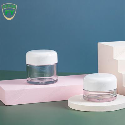 China Plastic Shiny Hand Eye Facial Skincare Cream Jar With White Cap 30ml 50ml for sale