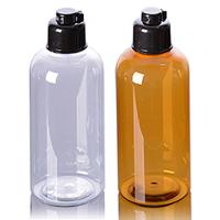 China 156mm Height Shiny Squeeze Toner Plastic Bottle With Black Cap for sale