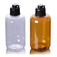 China 10.14oz Amber Clear Shampoo Lotion Bottle With Flip Top Cap for sale