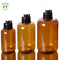 China 10.14oz Amber Clear Shampoo Lotion Bottle With Flip Top Cap for sale