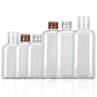 China Liquid Food 150ml Plastic Bottle Square Shape With Aluminum Cap for sale