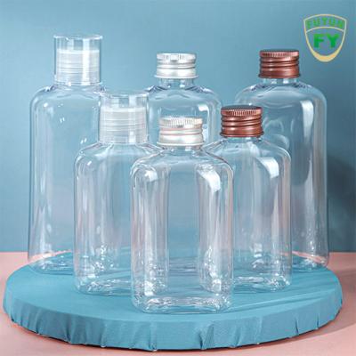 China Liquid Food 150ml Plastic Bottle Square Shape With Aluminum Cap for sale