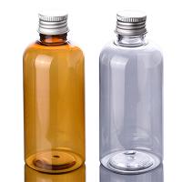 China 300ml Amber Clear PET Plastic Shampoo Bottle With Inner Plug for sale