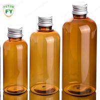 China 300ml Amber Clear PET Plastic Shampoo Bottle With Inner Plug for sale