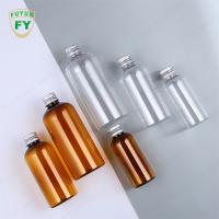 China 300ml Amber Clear PET Plastic Shampoo Bottle With Inner Plug for sale