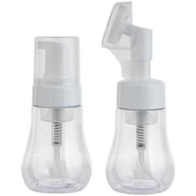 China Hot Stamping 150ml Foam Pump Bottle With Silicone Brush Head for sale