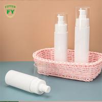 China White PET 80ml 100ml 120ml Lotion Pump Bottle With Clear Cap for sale