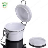 China 120ml White Candy Snack Plastic Packaging Jars With Flip Top Stainless Metal Lock for sale