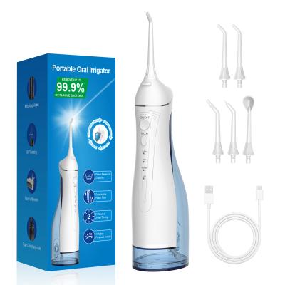 China Water Flosser 4 Modes 2500mAh 300ML Rechargeable Portable Cordless Dental Irrigator for sale