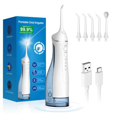 China 300 Ml Portable Rotatable Power Cordless Dental Water Flosser with 5 Customizable Nozzle Tips for Teeth Irrigator for sale