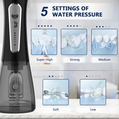 China USB Rechargeable Dental Water Flosser Portable Oral Irrigator Cordless Water Jet Tooth Cleaner for sale