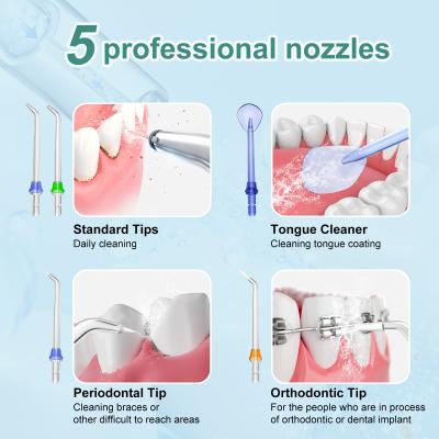 China Portable Rechargeable Water Pick Teeth Cleaner Cordless 5 Modes Dental Teeth Irrigator for sale