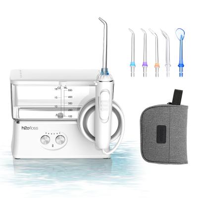 China H2ofloss Portable Oral Irrigator with 570ml Water Tank 2500mAh Battery and 5 Nozzles for Effective Dental Cleaning for sale