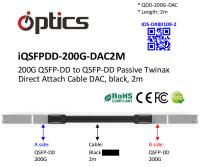 China QSFPDD-200G-DAC2M 200G QSFPDD to QSFPDD DAC Direct Attach Cable Cables (Passive) 2M for sale